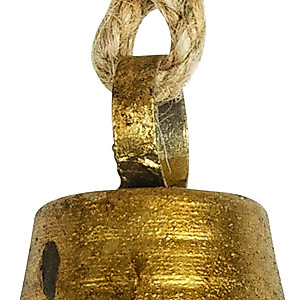 Styleonme Decorative Bells, Christmas Bells, Metal Indoor and Outdoor Blessing Bells, 3-Piece Set of Harmonious Bells, Vintage Handmade and Rustic Lucky Christmas Bells Hanging on a Rope