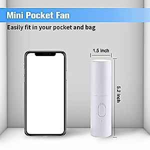 shinic Usb Mini Fan, Portable table Fan, 3 Blades, Rechargeable Mini Fan, with Strong Wind, Pocket Fan Long Lasting, 7-13 Working Hours Mini Handheld Fan Battery Operated for Outdoor with Power Bank