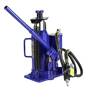 Air Hydraulic Bottle Jack, 12 Ton All Welded Bottle Jack, 10.2-20.1 inch Lifting Range, with 2-Section Long Handle, for Car, Pickup Truck, Truck, RV, Auto Repair, Industrial Engineering (Blue-12 Ton)