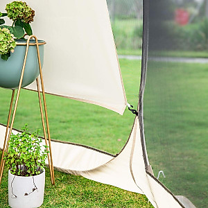 Alvantor Pop Up Bubble Tent - 15’ x 15’ Instant Igloo Tent - 12-15 Person Screen House for Patios - Large Oversize Weather Proof Pod - Cold Protection Camping Tent - Beige