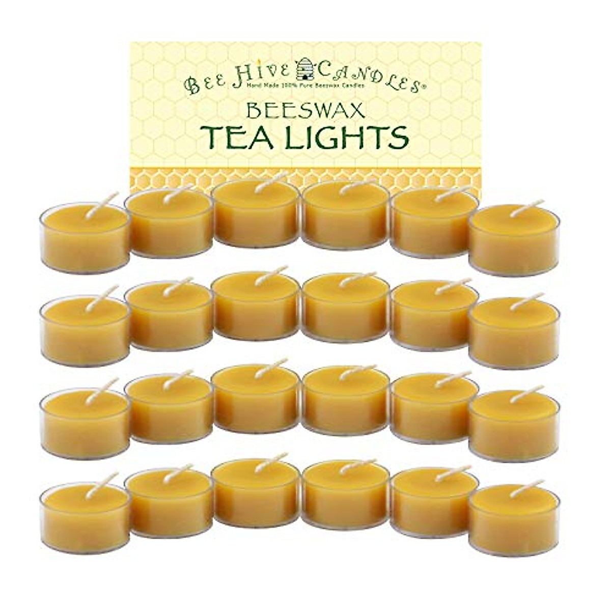 Bee Hive Candles 100% Pure Beeswax Tea Light Candles (24-Case)