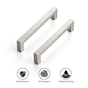 Ravinte 30 Pack Cabinet Handles Square Cabinets Cupboard Handles Brushed Nickel Drawer Pulls Stainless Steel Kitchen Cabinet Pulls Cabinet Hardware Drawer Handles 5 inch Hole Center