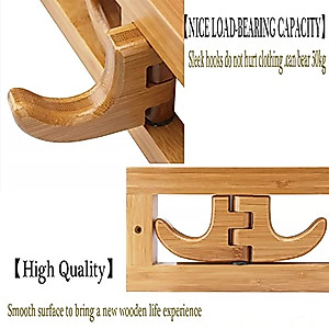 xianshengle Flip 4-Hook Wall Mounted Floating Coat Rack – Modern, Sleek, Space-Saving Hanger with 4 Retractable Hooks Wood Wall Coat Rack for Entryway, Bathroom, Bedroom