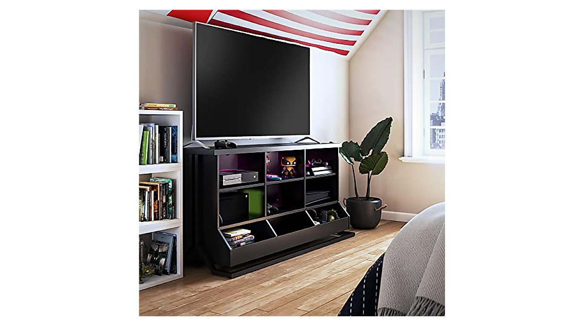 Ntense Grind Gaming Console Stand with LED Lights - Holds 6+ Systems