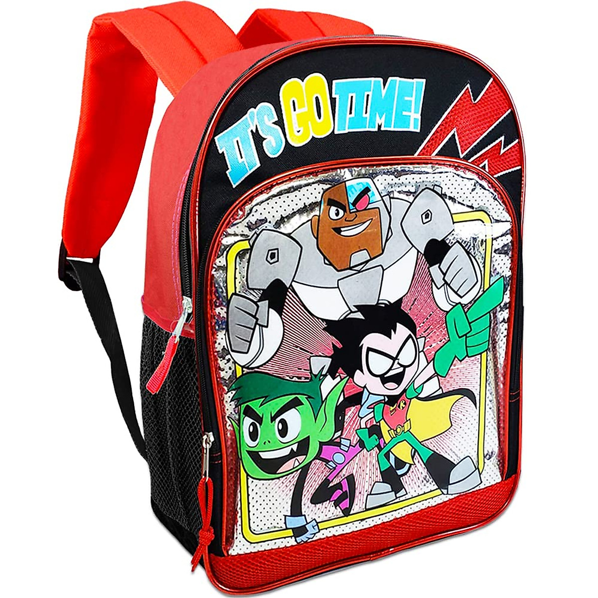 Teen Titans Go Backpack for School Kids ~ Deluxe 16" Teen Titans Backpack (Teen Titans School Supplies)