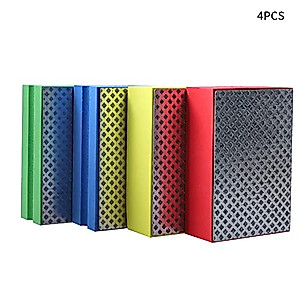 Kakalote Diamond Hand Polishing Pad Diamond Sanding Pads Marble Tile Polishing Pad for Stone Ceramic Tile Glass Grinding Trimming 4Pcs/Set Grit 60# 100# 200# 400#(3.74x2.36x1.22inch)