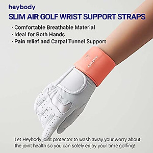 heybody Slim Air Golf Wrist Support Strap (Gray) | Golf Wrist Brace for Carpal Tunnel | Golf Training Equipment | Wrist Pain Relief Injury Prevention | Comfortable Fit Elastic Material