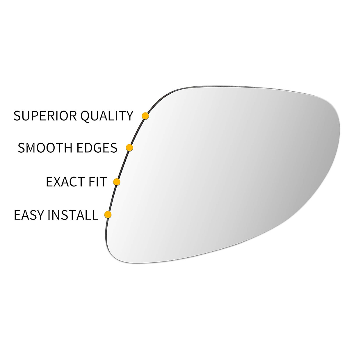 uxcell Driver Left Side Convex Mirror Replacement Lower Glass with Plate for Ford Transit 150 250 350 2015-Onward