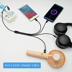 Vrllinking USB A to USB Micro Charging Cable, 4 in 1 Multi Charger Cable Micro USB Splitter Cable 4 Ports Micro USB 2.0 Male to Male Charging Cord 4 Connectors(Black 0.5M)