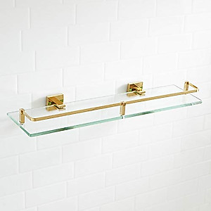 Signature Hardware 295795 Albury 19-5/8" Glass Bathroom Shelf