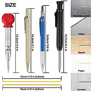8 Pack Carpenter Pencils Set, Mechanical Construction Pencil with 60 Pcs Refills Construction Marking Tools Carbide Scribe Tool Kit for Construction Woodworking