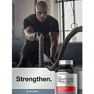 Horbäach Calcium Citrate with Vitamin D3 | 150 Petites | Vegetarian Supplement | Non-GMO, Gluten Free