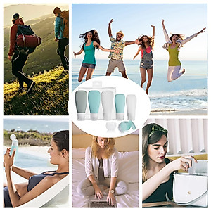 Vonpri Silicone Travel Bottles, Leak Proof Squeezable Refillable Travel Accessories Toiletries Containers Travel Size Cosmetic Tube for Shampoo Lotion Soap Liquids (3oz&2oz 5pack)