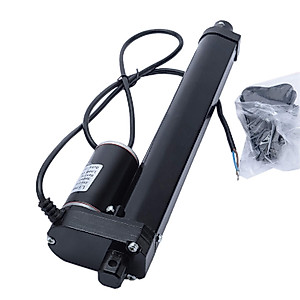 DasMarine 8" Stroke Linear Actuator with Mounting Bracket for Recliner TV Table Lift Massage Bed Electric Sofa,Linear Electric Actuator 225LBS Load Capacity 10mm/s Speed 12V DC,Black,Indoor Outdoor