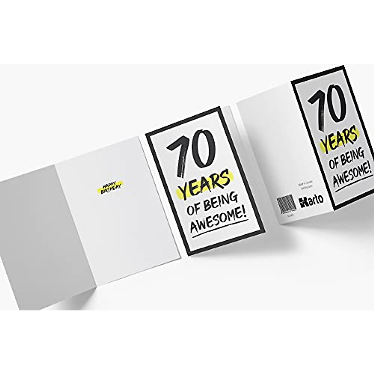 70th Birthday Card for Him Her - 70th Anniversary Card for Dad Mom - 70 Years Old Birthday Card for Brother Sister Friend - Happy 70th Birthday Card for Men Women | Karto – Being Awesome (Black)