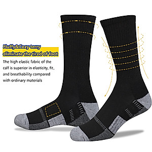COOVAN Mens Crew Socks 6 Pairs Athletic Running Cushion Thick Warm Work Socks for Men