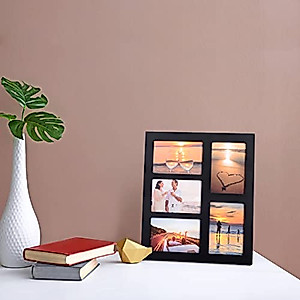 UMICAL 4x6 5-Opening Collage Picture Frame Black Wood Photo Frames for 4x6 Inch Pictures Display Made for Tabletop Stand and Wall Mounting