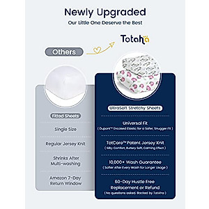 TotAha Premium Stretchy Crib Sheets (2-Pack)-Hypoallergenic, Silky Comfort, Buttery Soft, Calming Effect, All-Season Jersey-Knit Sheets, 28 X 52 X 9'' Extra Deep Pocket Police Car & Sloth