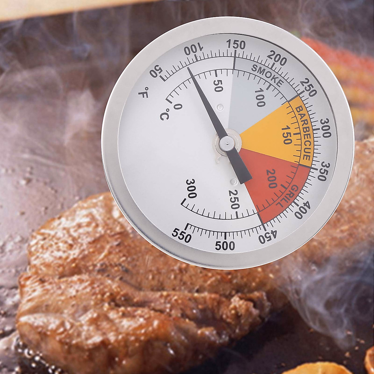 Candy/Deep Fry Thermometer, Cooking Pointer Thermometer Kitchen Thermometer 0‑300℃ 1/2in NPT Stainless Steel for