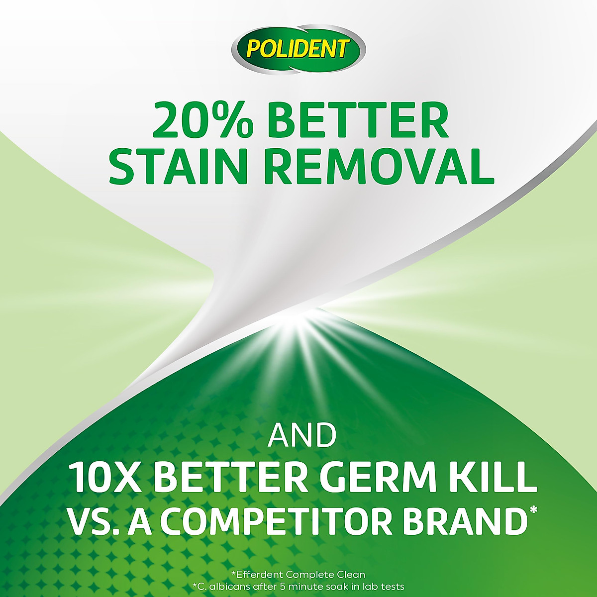 Polident 3-Minute Antibacterial Denture Cleanser - Mint, 3 Minute Whitening, 120 Count