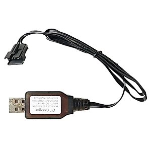 Lerpwige 1PC 7.4V (3.7V X2) SM-4P Li-ion Battery Power Electric Car USB Charging Cable Sm4p to Sm2p Adapter