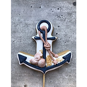 LILIAO Nautical Cookie Cutter Set - 4 Piece - Anchor, Sailboat, Rudder and Dolphin Biscuit Fondant Cutters - Stainless Steel