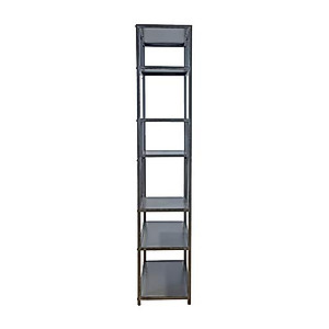 Furniture of America Zin Industrial Metal 6-Shelf Bookcase in Powder Coated Gray