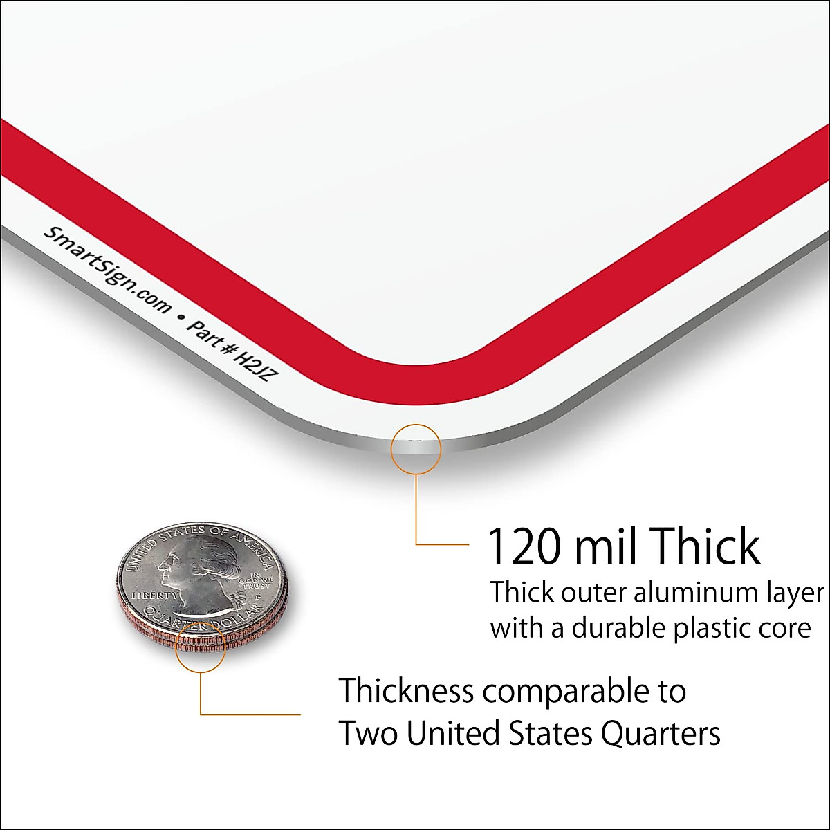 SmartSign 12 x 18 inch “FDC” Fire Department Connection Metal Sign with Down Arrow, 120 mil Aluminum Composite, 3M Engineer Grade Reflective Aluminum, Red and White, Made in USA