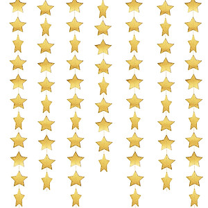 Whaline Star Paper Garland Gold Bunting Banner Hanging Decoration for Wedding Holiday Party Birthday, 660 Inches