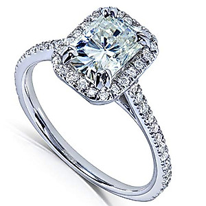 Kobelli Radiant-cut Moissanite Engagement Ring 1 2/5 CTW 14k White Gold, Size 9, White Gold