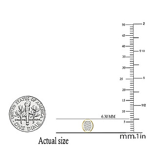 Dazzlingrock Collection 0.10 Cttw Round White Diamond Womens Oval Frame Cluster Stud Earrings 1/10 CT, 10K Solid Yellow Gold