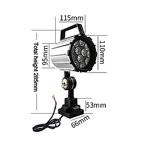 SHHUAOIL Workshop Light Task Lamp Alloy Explosion-Proof Strong Heat Dissipation Wear-Resistant and Not Easy to Aging LED High Brightness One Key Switch for CNC Machine Lighting(Short arm,12w 24v)