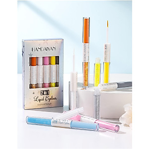 BestLand 2 in 1 Matte Glitter Liquid Eyeliner Set Rainbow Colorful Neon Eyeliner Pencil Pigmented Waterproof Smudgeproof Long Lasting Korean Eye Glitter Christmas Makeup Gift Kit for Women (2 in 1 Set A)