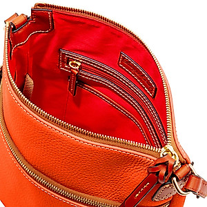 Dooney & Bourke Women's Crossbody in Pebble Grain Leather, Large Handbag with Adjustable Shoulder Strap, Clementine