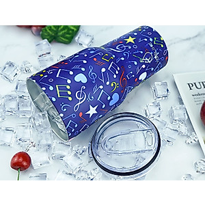 yoelike Music Note 30 oz tumbler with lid and straw, Stainless Steel, Vacuum Insulated Iced Coffee Tumbler Cup, Leak-Proof Travel Mug, Gift Box For Teacher Dad Mon Women Men Friend