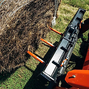 Titan Attachments HD Skid Steer Hay Frame Attachment, Three 49" Hay Spears, Rated 4,000 LB, Quick Tach Mounting, Hay Handing Equipment for Bobcat Tractors