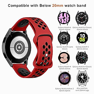 Lerobo 4 Pack Compatible for Galaxy Watch 5 Band & Galaxy Watch 4 Band 40mm 44mm/ Galaxy Watch 5 Pro Bands 45mm,Samsung Galaxy Watch Active 2 Bands/20mm Soft Silicone Sport Strap for Men Women,Large