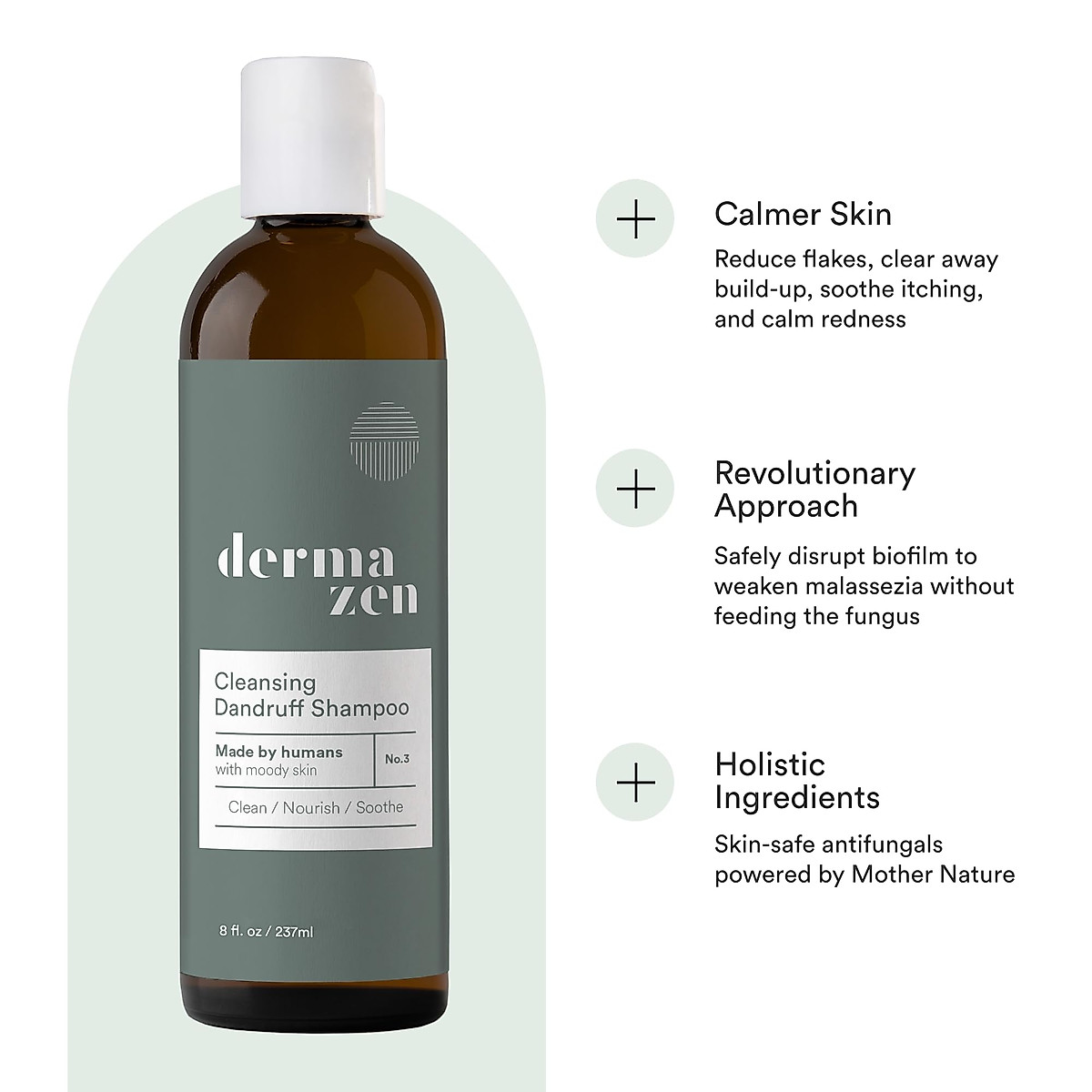 Dermazen Cleansing Dandruff and Seborrheic Dermatitis Shampoo, Reduce Flakes, Soothe Itching and Improve Scalp Health