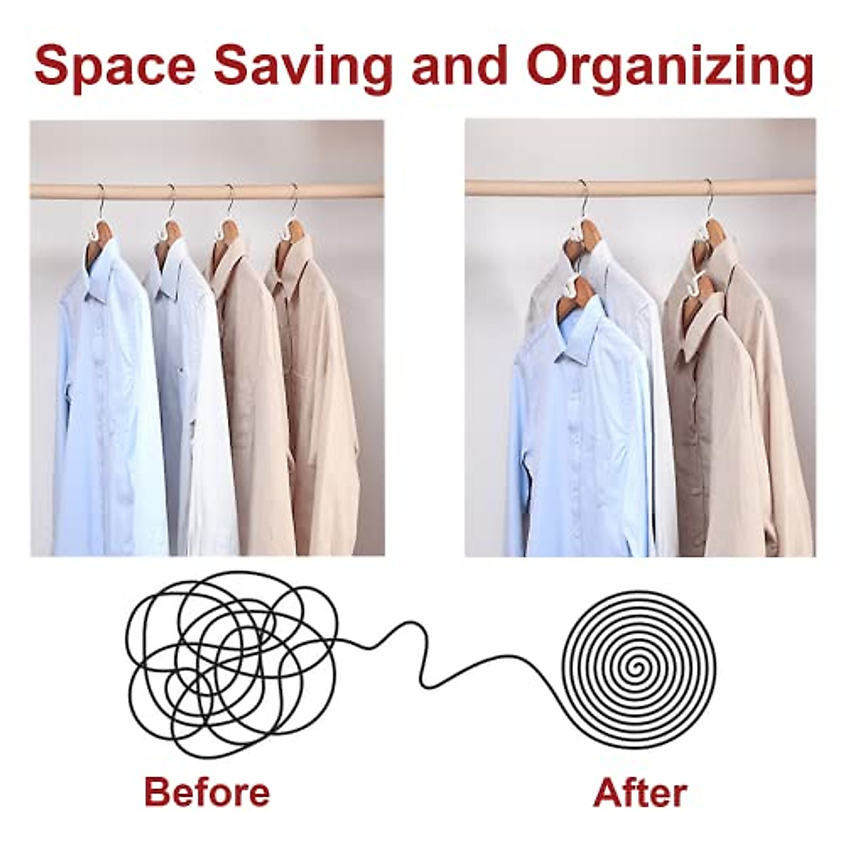 Clothes Hanger Connector Hooks, Hangers Space Saving, Closet Space Savers, Closet Hanger Organizer, 60 pcs, Gift