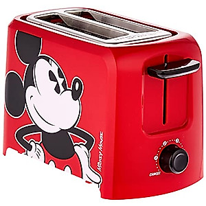 Disney DCM-21 Mickey Mouse 2 Slice Toaster, Red/Black, 1