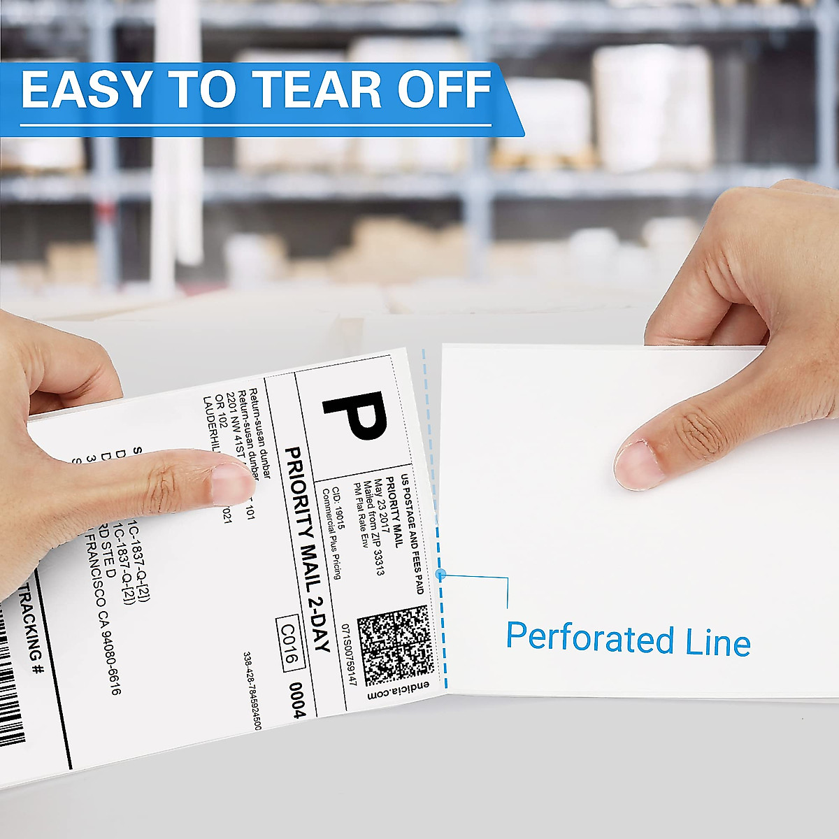 LotFancy 4x6 Direct Thermal Shipping Labels, 1000 Thermal Labels Fanfold with Perforated and Strong Adhesive, White Mailing Labels Compatible with Zebra, Rollo Thermal Printer