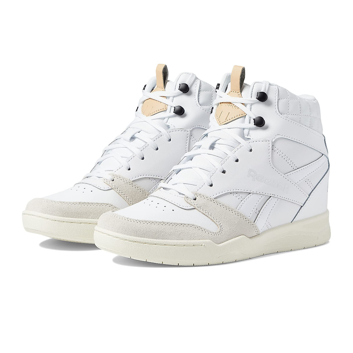 Reebok Women's BB4500 Hi High Top Basketball Shoe, Wedge Heel/White/Chalk/Sahara, 10