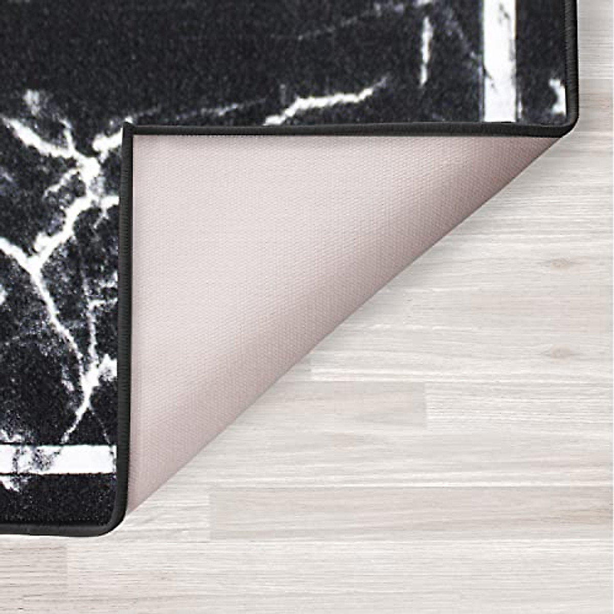 Comfii Home Venice Collection Area Rug - Non-Slip Rubber Backing – Anti Skid for Bedroom, Living Room, Dining Room, Doormat - Trendy and Unique Abstract Design (5x8 ft, Marble)