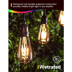 UNILAMP Dusk to Dawn Light Bulbs, Outdoor Light Bulbs, ST64 6W Equivalent 60W, 2700K Soft White, 600LM LED Outdoor Lighting, E26 Base, Photocell Sensor, Auto On/Off Bulb for Porch Patio Garage, 4 Pack