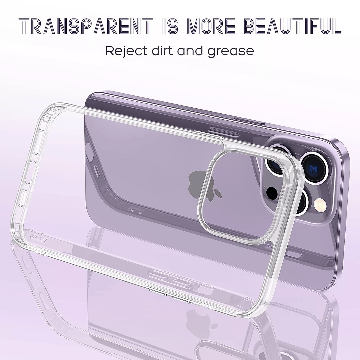 iPhone 14 Pro Clear Case. Transparent Hybrid Acrylic Protective Cover Phone Cases for iPhone 14 pro. Screen Size (6.1) iPhone Clear case