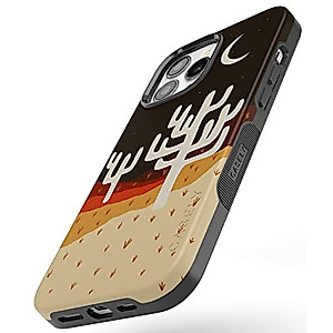 Casely Case Compatible with iPhone 14 Pro Max | Compatible with MagSafe | Desert Nights | Cactus & Moon Western Colorblock Case