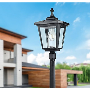 Kemeco Solar Post Light Outdoor ST4319Q Cast Aluminum Filament LED with Mounting Base for Pire Pillar Garden Yard Pole Bollard Gates Driveway Pathway Walkway