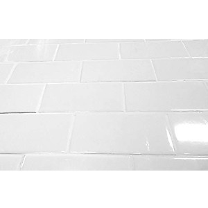 3x6 White Glossy Ceramic Subway Tile Wall Backsplash Made in USA (Full Box 100)