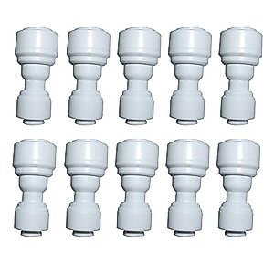 YZM Reducing Straight Union 3/8" to 1/4" Quick Connector fittings RO Water Filters set of 10