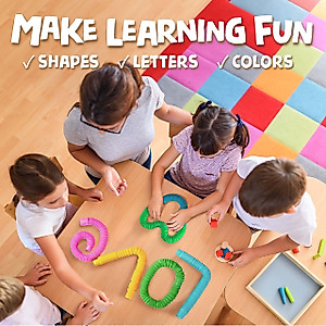 BUNMO Pop Tubes - Sensory Toys - Toddler Toys - Imaginative Play & Stimulating Creative Learning - Hours of Fun for Kids - Tons of Ways to Play - Non-Mouthable Toy 3+ - 30 Pack Large